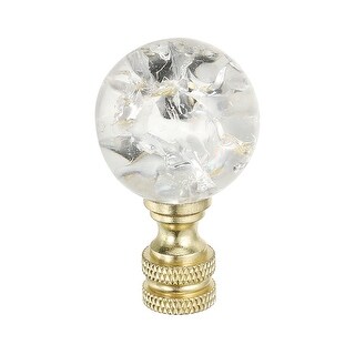 Lamp Finial Cap Knob, Clear Crackle Ball Shaped Crystal - Bed Bath ...