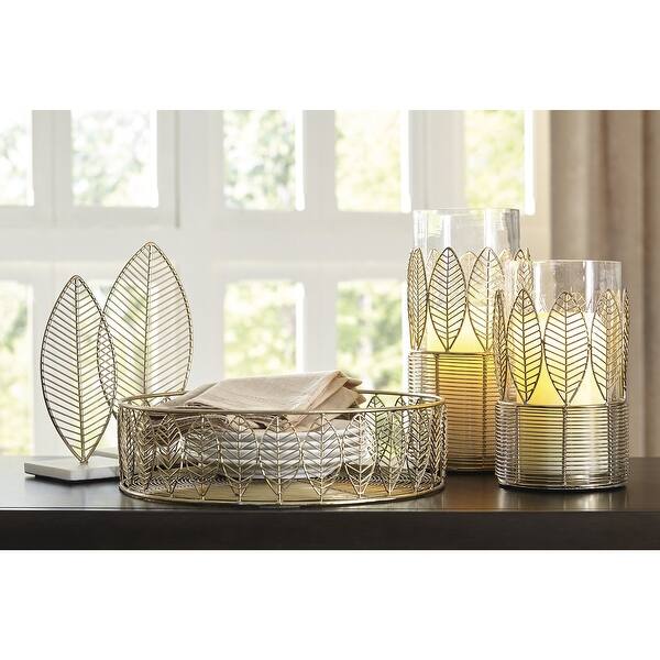 Dimity Contemporary Gold Finish Accessory Set - Set of 5 - Dimensions ...