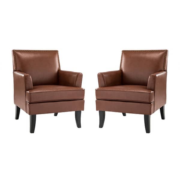 Nileus Modern Classic Polyester Accent Chair with Solid Wooden Legs Set ...