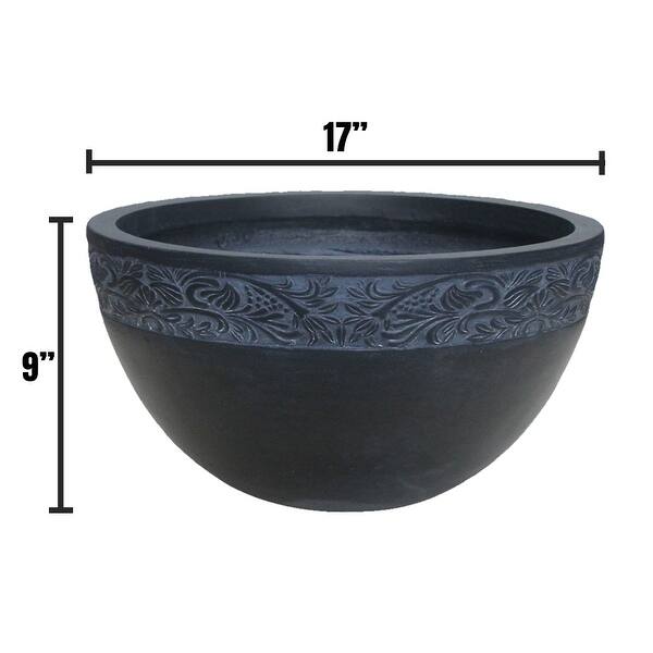 Durx-litecrete Lightweight Concrete Scroll embossed Granite Bowl ...