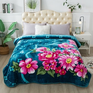 800GSM Printed Rachel Plush Blanket King Floral 07 - Bed Bath & Beyond ...