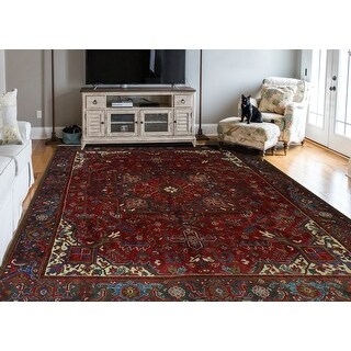 Vintage Heriz Jeffrey Red/Charcoal Rug - 8'5" x 10'1" - Bed Bath ...