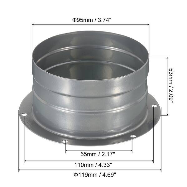 3pcs Duct Connector Flange Metal Pipe Exhaust Duct Mounting Plate ...