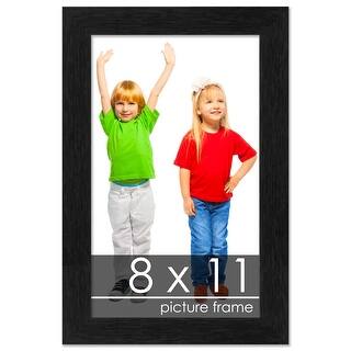 8x11 Traditional Black Complete Wood Picture Frame with UV Acrylic ...