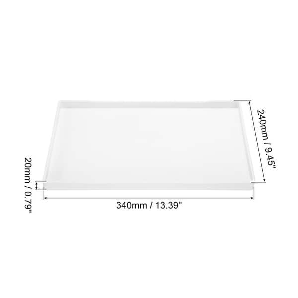 10" x 13.4" Small White Mini Tray Plastic Rectangular Wooden Serving ...