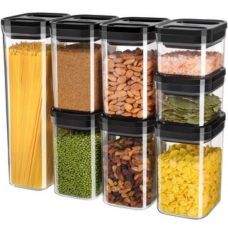 8 Piece Airtight Food Storage Container Set, Kitchen Pantry ...