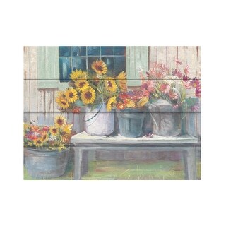 Carol Rowan 'Green Bench Bright' Wood Slat Art - Multi - Bed Bath & Beyond - 37682606