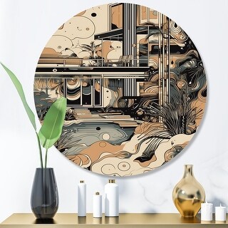 Designart "Black And Grey Surreal Horizons I" Abstract Landscape Metal ...