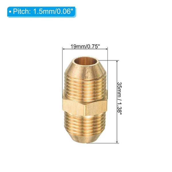 Pipe Fitting, M18 to M18 Male Thread 1.38 Inch for Water Pipes, Gold ...