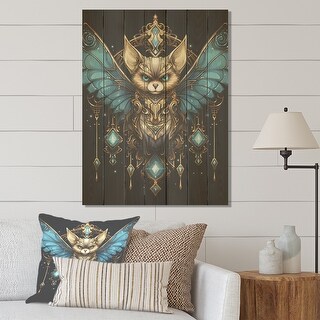 Designart "Cubist Night Sky Bat" Animal Bat Wood Wall Art - Modern Blue ...