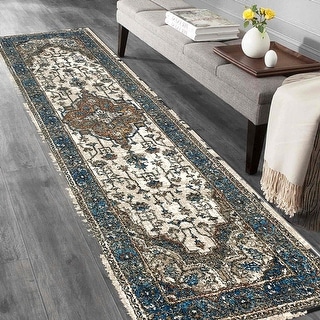 HR Traditional Rug Vintage Floor Mat Thick and Soft, Floral Print ...