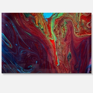 Dark Red Abstract Acrylic Paint Mix - Abstract Glossy Metal Wall Art ...