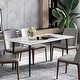 UNHO Modern Dining Table with Slate Stone Top and Metal Legs Rectangle ...