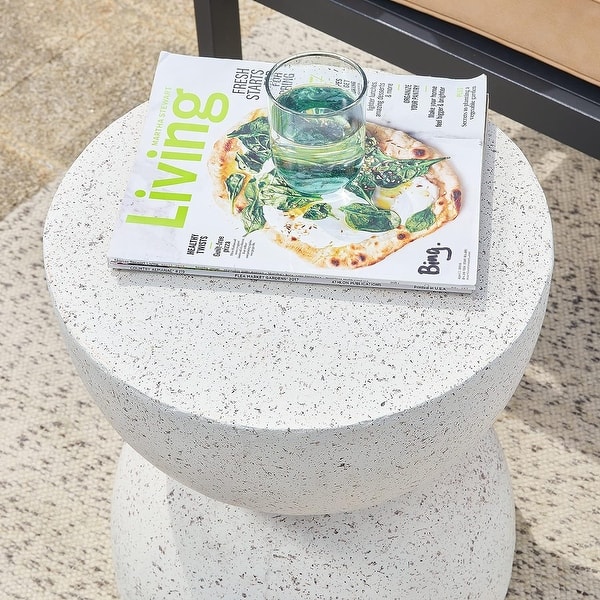 Patio Sturdy Faux Terrazzo Garden Stool Side Table Plant Table - On ...
