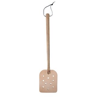 Buffalo Leather Fly Swatter with Wood Handle - 21.0"L x 5.0"W x 0.5"H ...