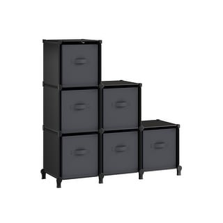 Cube Storage Organizer with Storage Boxes, 6-Cube Organizer ...