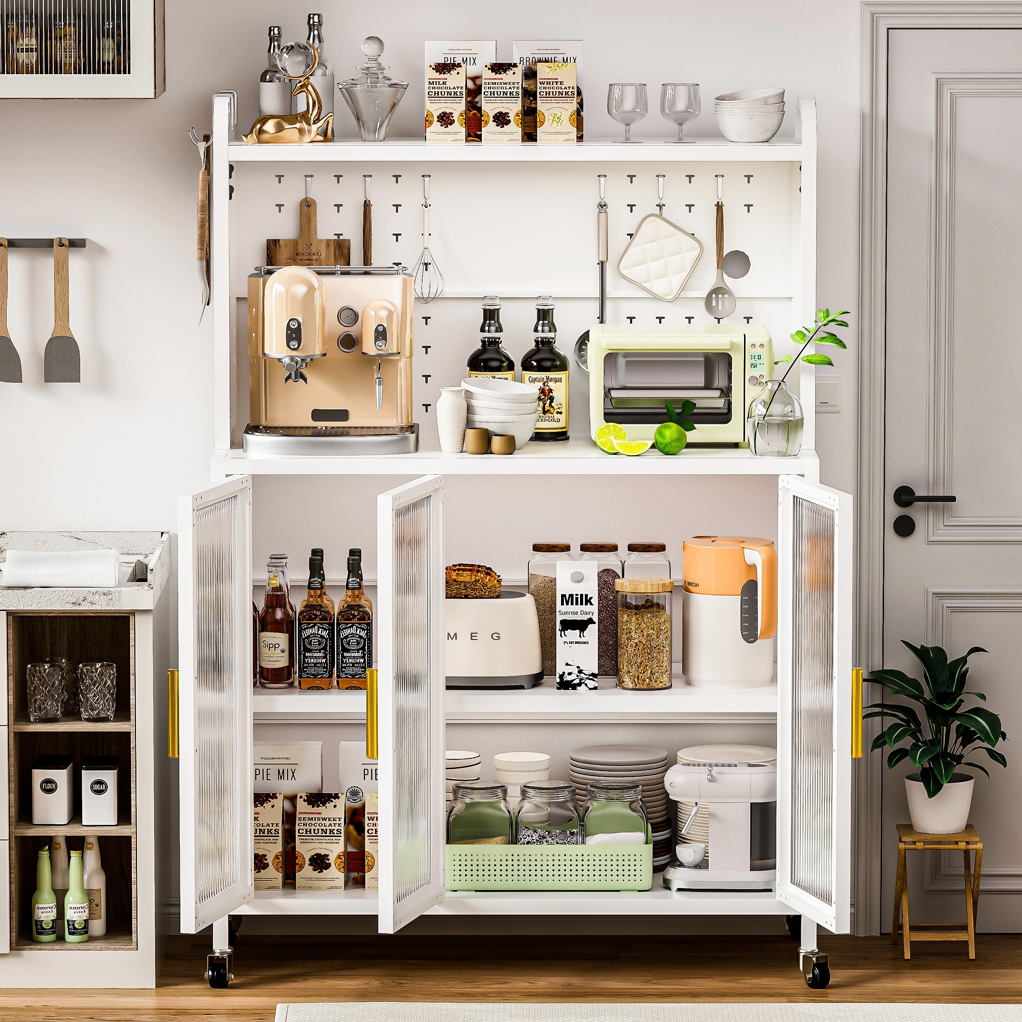 Kitchen Storage Cabinets Microwave Stand Cart Console Table