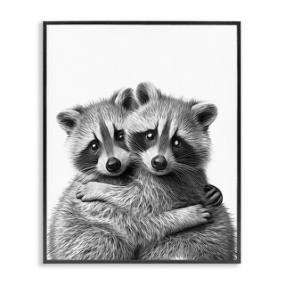 Stupell Two Hugging Raccoons Framed Giclee Art Design By Annalisa ...