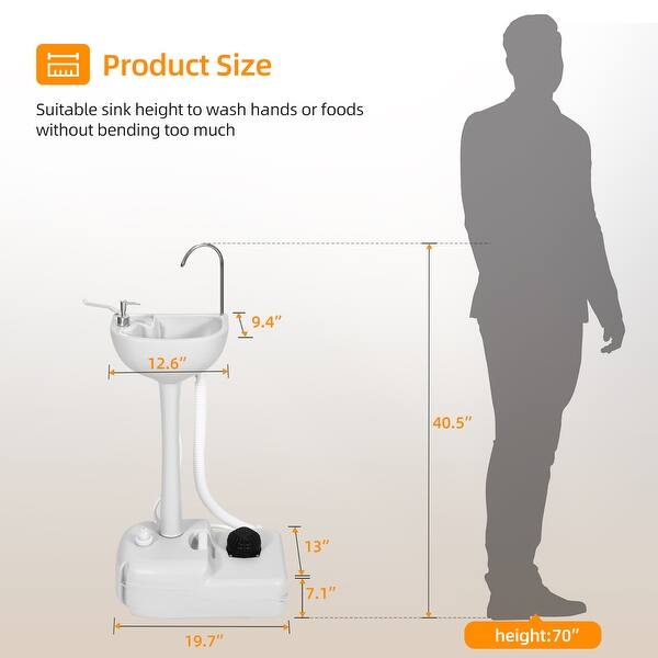 Portable Sink Camping Hand Washing Station with 17 L Wash Basin Stand ...