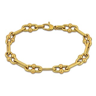 Miadora 8.5mm Fancy Oval Link Bracelet 14K Yellow Gold-8 in - Bed Bath ...