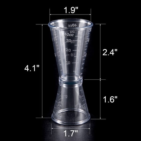 2 Pcs Double Clear Plastic Measure Cup for Party Kitchen Tool 40ml/20ml ...