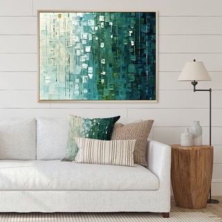 Designart "Continuation and Departure Retro Gold And Teal" Abstract ...