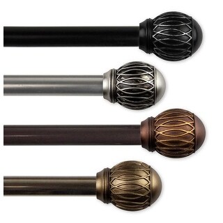 Eloisa 3/4 inch Curtain Rod 120-170" - Black - Bed Bath & Beyond - 37277125