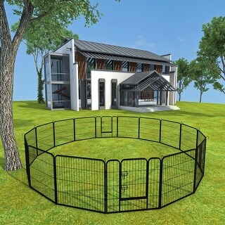 Large Metal Puppy Dog Run Fence Indoor and Outdoor Use - Bed Bath ...