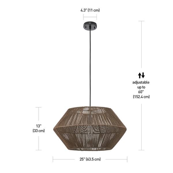 Malay Natural Twine 1 Light Pendant Light - Bed Bath & Beyond - 32234300