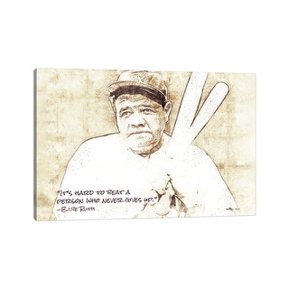 iCanvas "Babe Ruth Sketch" by Susan Ball Canvas Print - Bed Bath ...