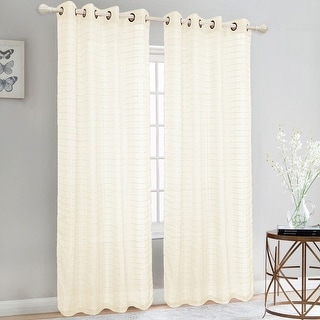 Trenton Box Sheer Voile Window Grommet Panel, 54x84 Inches - Bed Bath ...