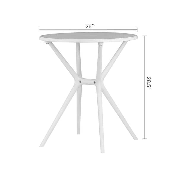 Bates White Plastic Round Dining Table - Bed Bath & Beyond - 40133073
