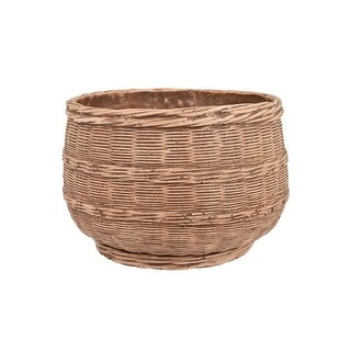 15 Inch Planter, Rustic Basket Woven Design, Resin Finish, Natural ...