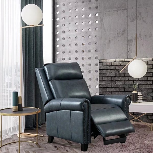 Classic and Traditional Genuine Leather Push Back Recliner Chair - Bed ...