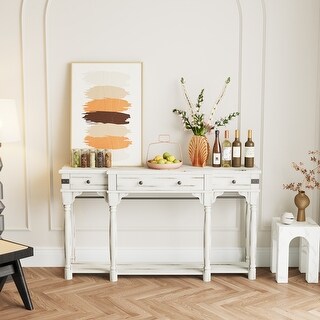 Retro-Style Console Table with Storage Drawers - Bed Bath & Beyond ...