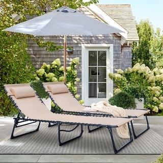 Homall Reclining Patio Lounge Chair Outdoor Sun Lounger Adjustable ...