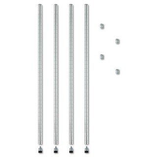 Stackable Posts For Wire Shelving, 36" High, Silver, 4/Pack - Clear ...