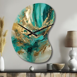 Gold And Green Unveiling The Energy IV - Abstract Geometric Large Wall ...