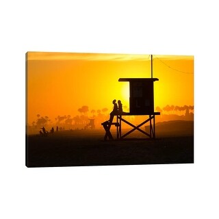 iCanvas "Lifeguard Tower on the beach, Newport Beach, California, USA ...