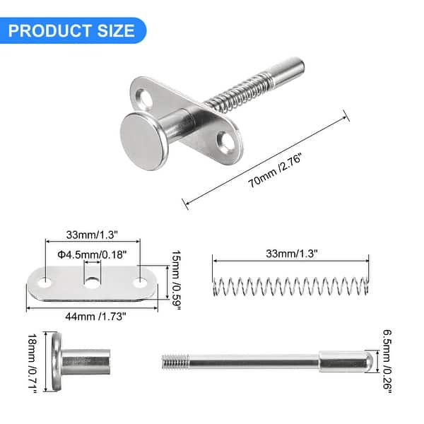 Plunger Latches, Steel Spring-Loaded Bolt Plunger Latch 2Pcs - Bed Bath ...