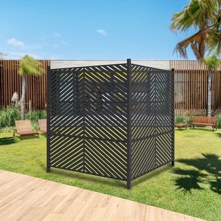 47 x 47 inch Outdoor Privacy Screen Fence Panels - All-Weather No-Dig ...