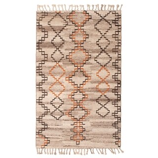 ECARPETGALLERY Hand-knotted Tangier Taupe Wool Rug - 4'11 x 8'0 - Bed ...