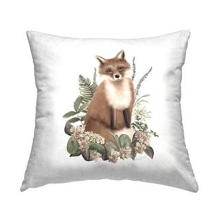Stupell Floral Woodland Fox Decorative Printed Throw Pillow Design by ...