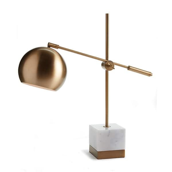 Graydon 23 inch White Marble and Brass Desk Lamp - Bed Bath & Beyond ...