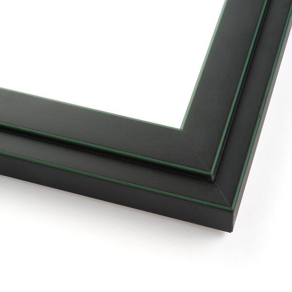 14x18 Black Two-Step Wood Frame w/ a Green Accent - 'Pinstripe' Thin ...