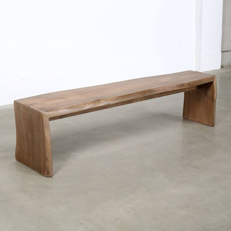 70 Inches Long Live Edge Natural Walnut Wood Bench (Approx13.7-16 ...