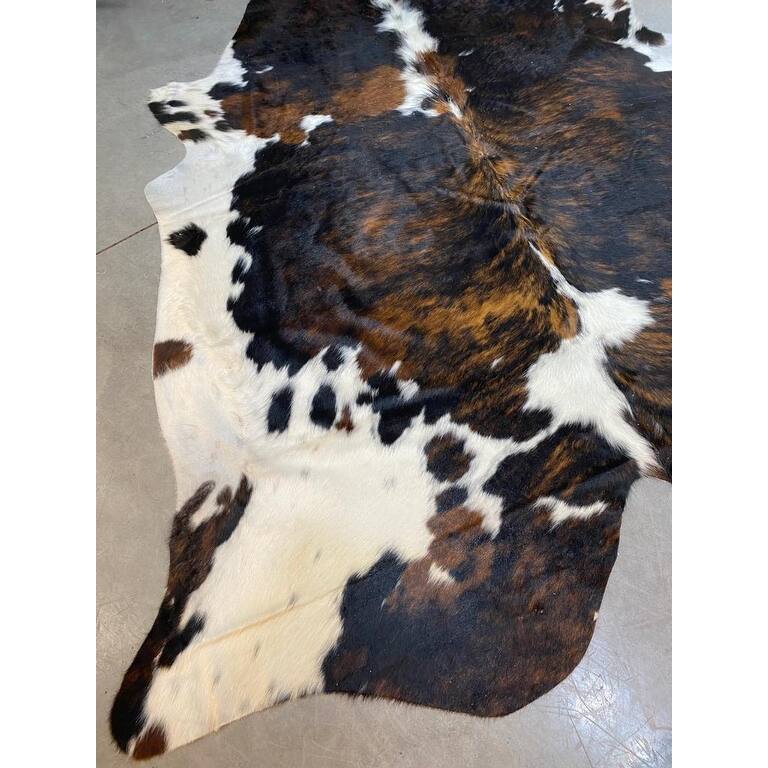 6' x 7' Feet Brindle Tri-Color Cowhide Brown Black White Handmade Soft ...