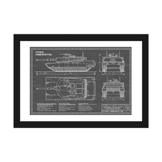 iCanvas "1980 M1A1 Abrams Battle Tank Black" by Action Blueprints - Bed ...