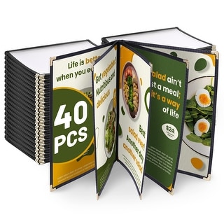 WeChef 40 Pack Restaurant Menu Covers 8.5 x 11inch Book Style 5 Pages ...