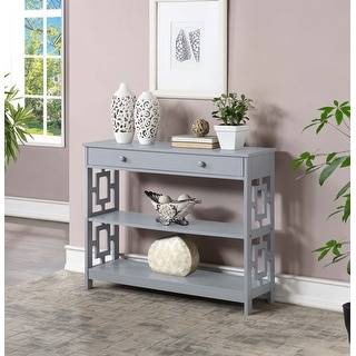 Town Square Contemporary Console Table with Drawer, Gray - Bed Bath ...
